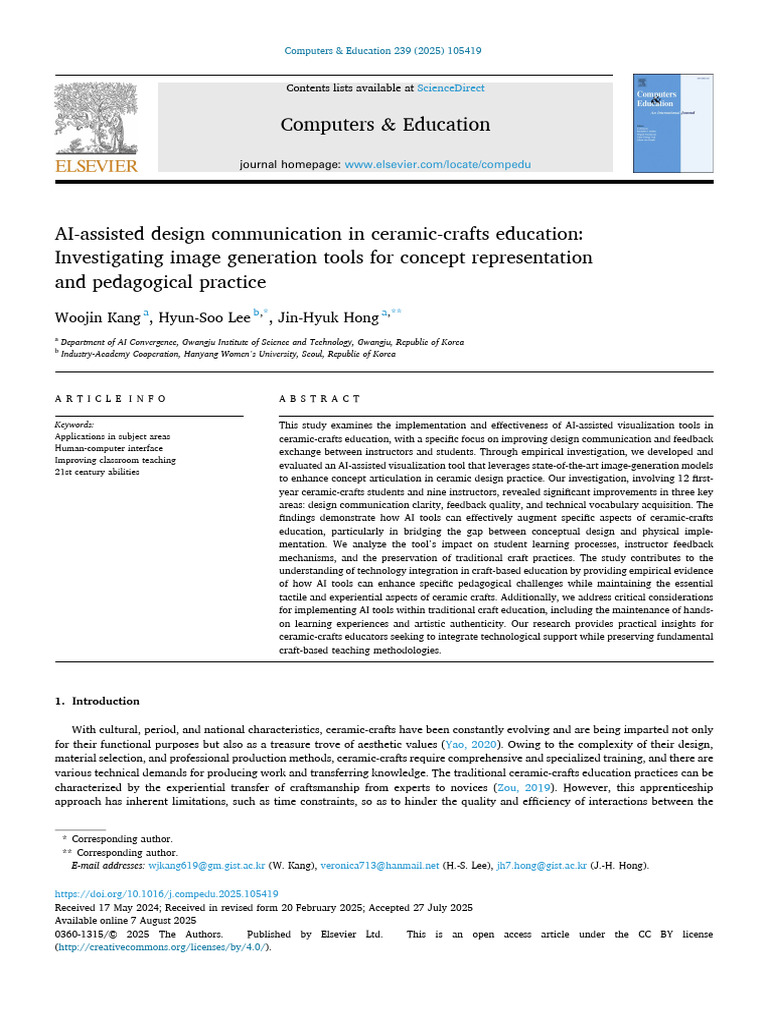 AI Assisted Design Communication in Ceramic Crafts Education 2025 ...