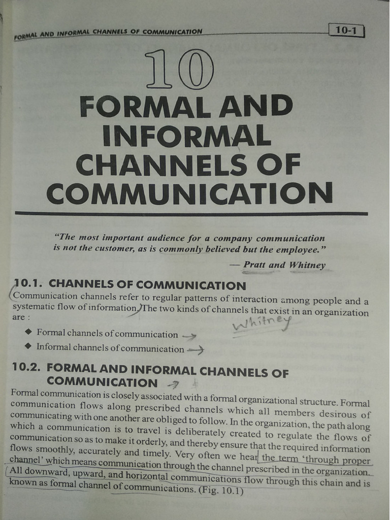 Formal and Informal Channels of Communication | PDF