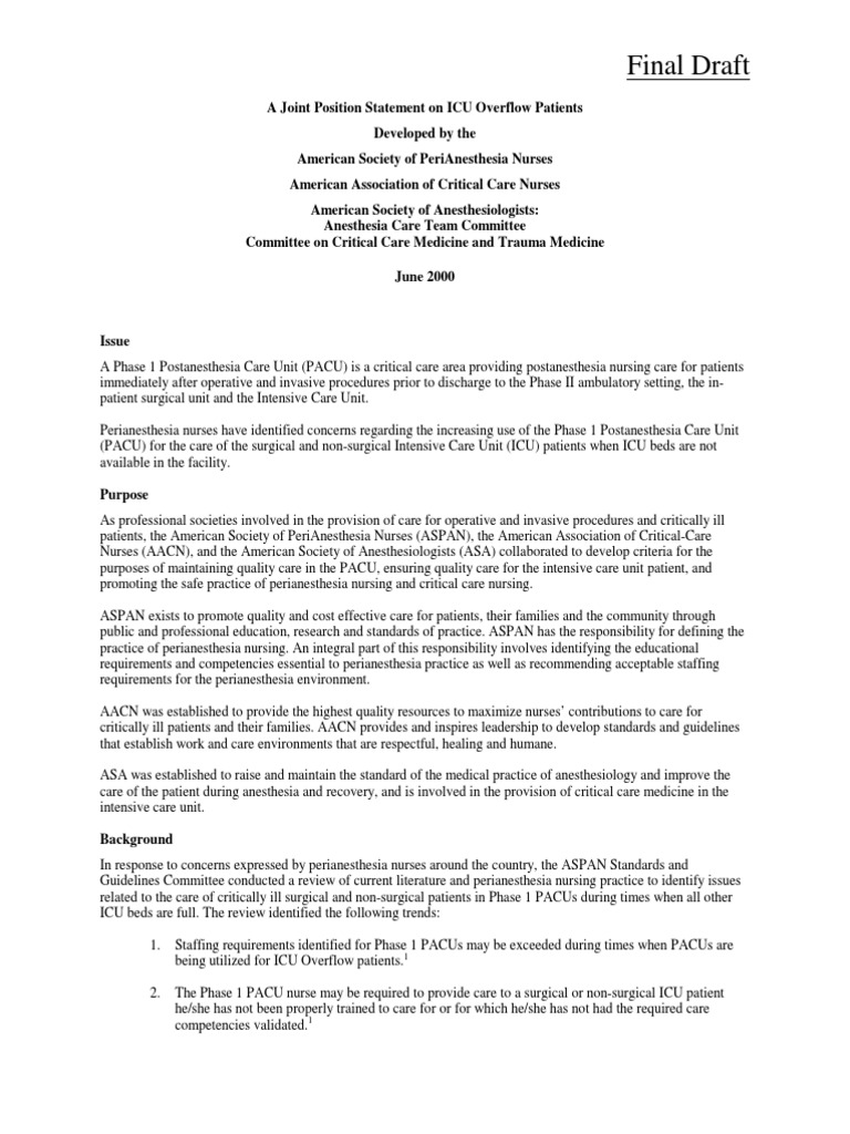 ICU Overflow Patient Care Guidelines | PDF | Intensive Care Medicine ...