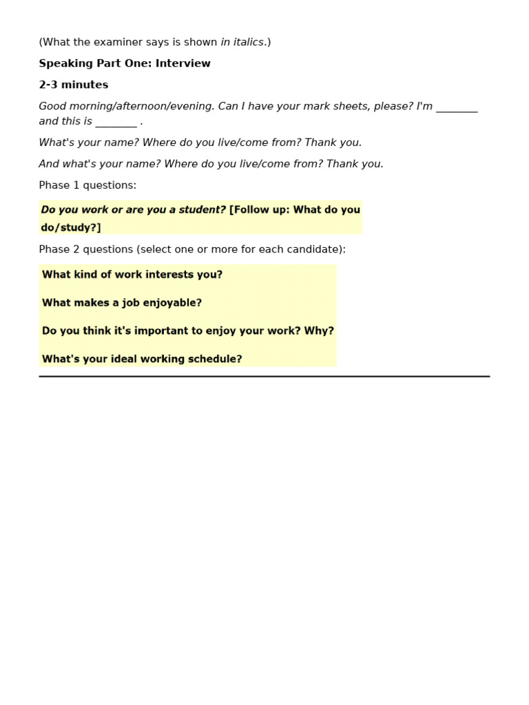 Speaking Practice Test 2 Pdf