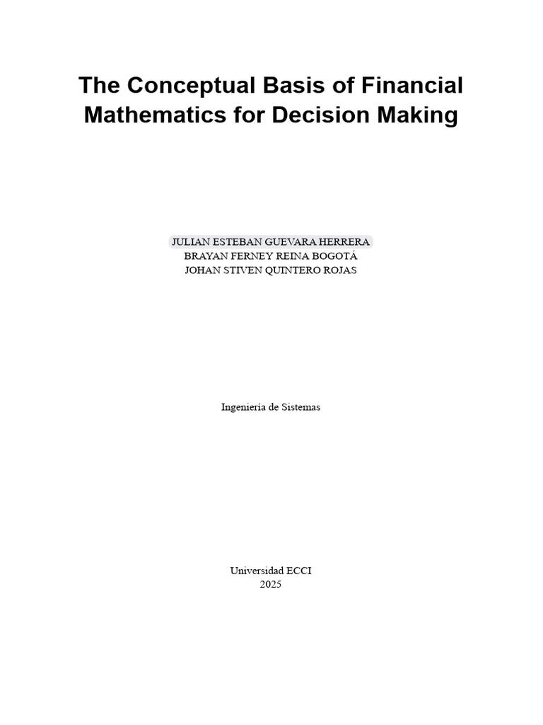 La Base Conceptual de Las Matemáticas Financieras para La Toma de Decisiones-2 | PDF | Interés ...