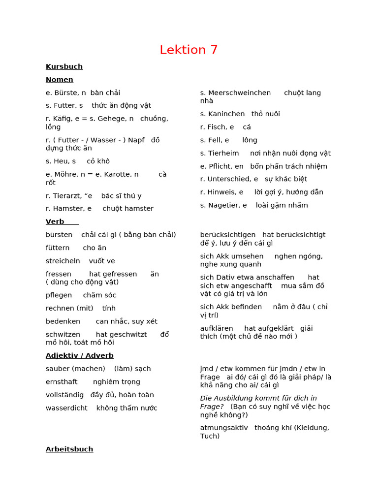 Lektion 7 b1 | PDF