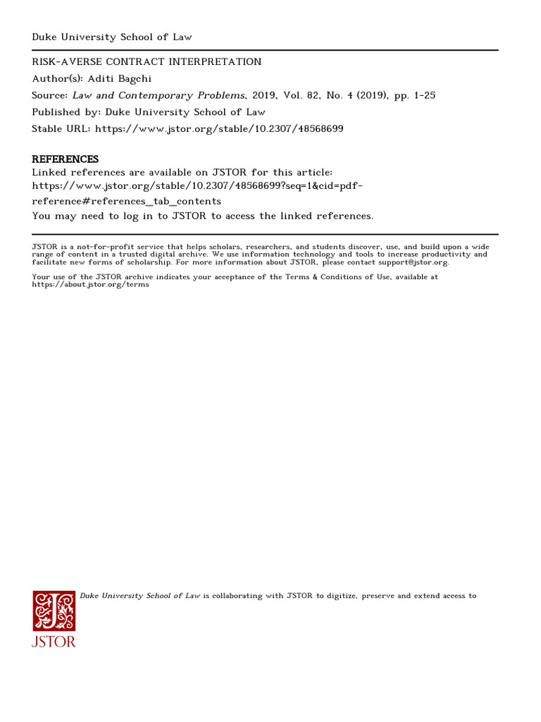 Bagchi Riskaversecontractinterpretation 2019 | PDF | Risk Aversion | Rationality