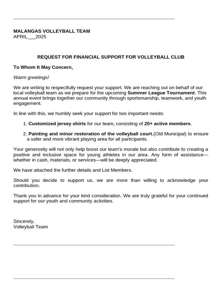 Volleyball Solicit | PDF