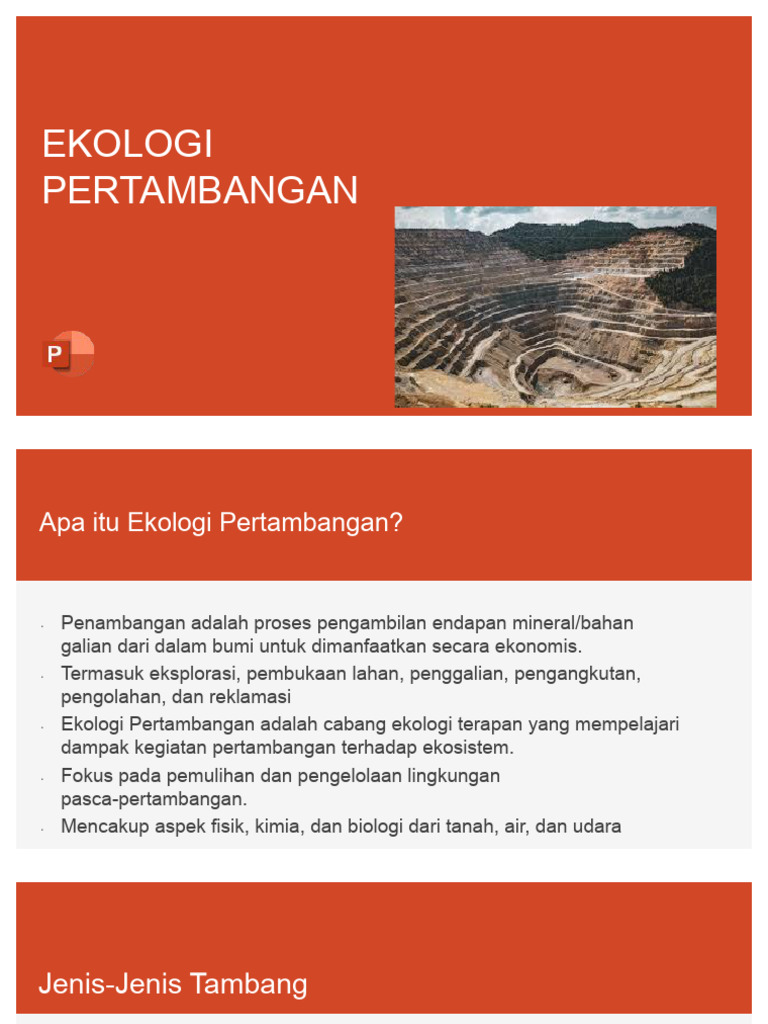 Ekologi Pertambangan | PDF