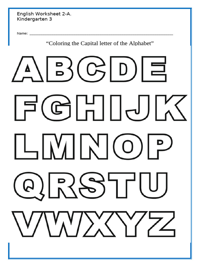 English Worksheet 2 Coloring The Letters | PDF
