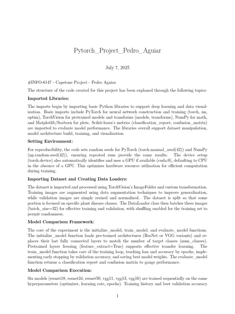 Pytorch Project Pedro Aguiar | PDF | Accuracy And Precision | Computing