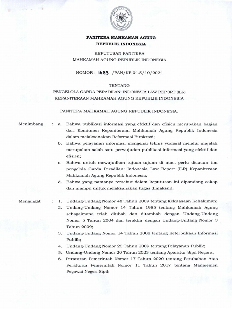 SK Garda Peradilan Indonesia Law Report | PDF