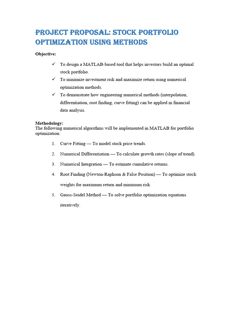 Stock Portfolio Op Tim Ization | PDF