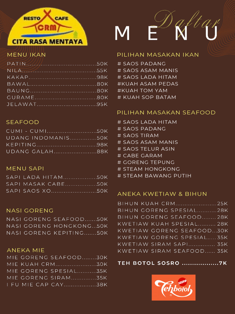 Cokelat Modern Menu Makan Restoran | PDF