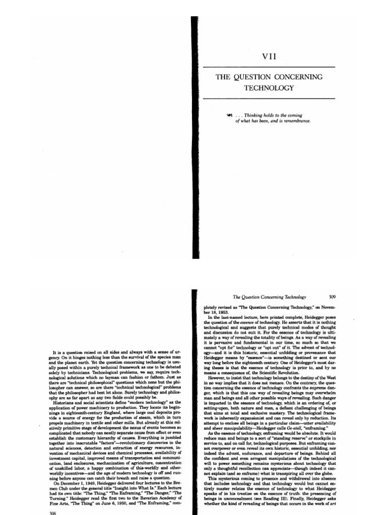 The Question Concerning Technology - Heidegger | PDF