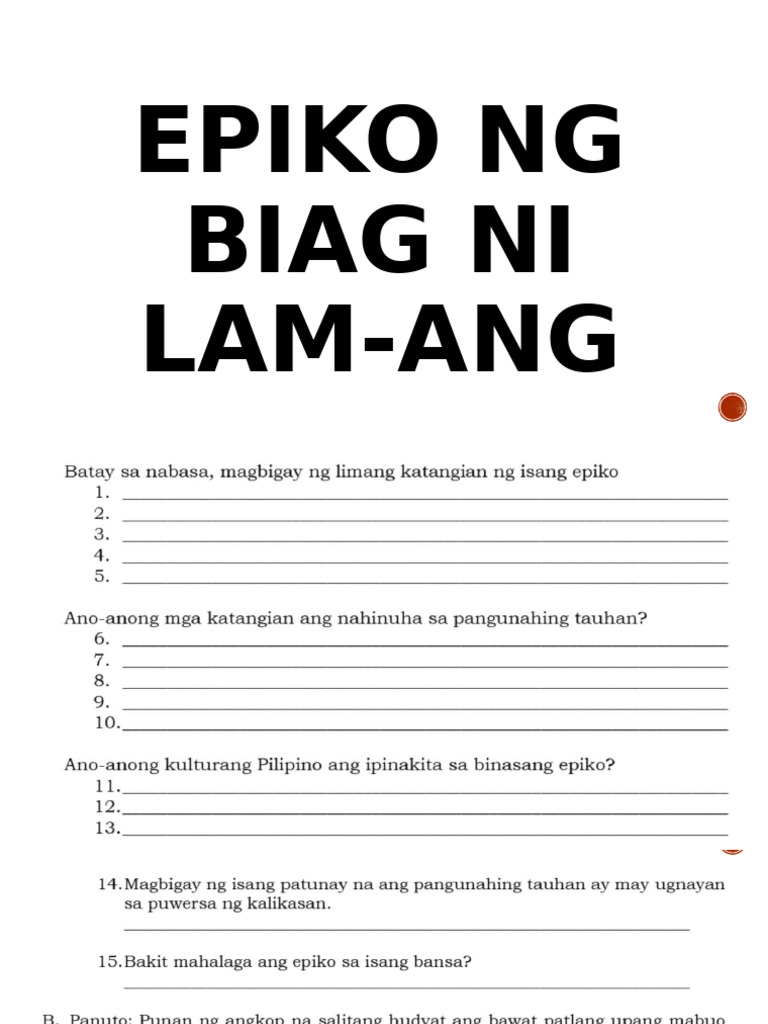 FILIPINO 10 - Q1 - MOD 4 - Lesson 1: Epiko | PDF