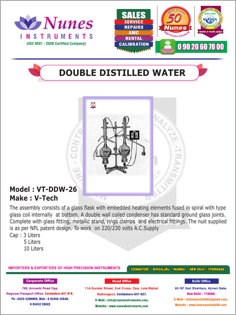 Double Distilled Water | PDF