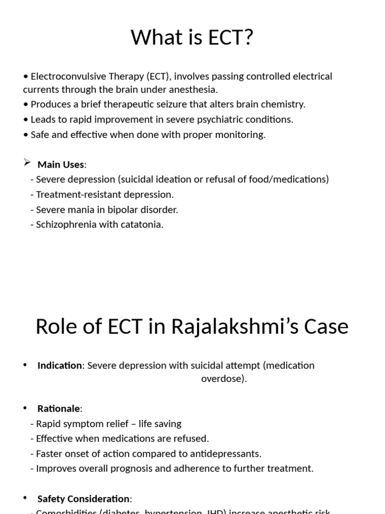 ECT in Depression Presentation Updated | PDF