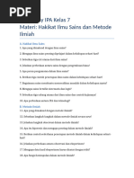 Soal Hakikat Sains Dan Metode Ilmiah | PDF
