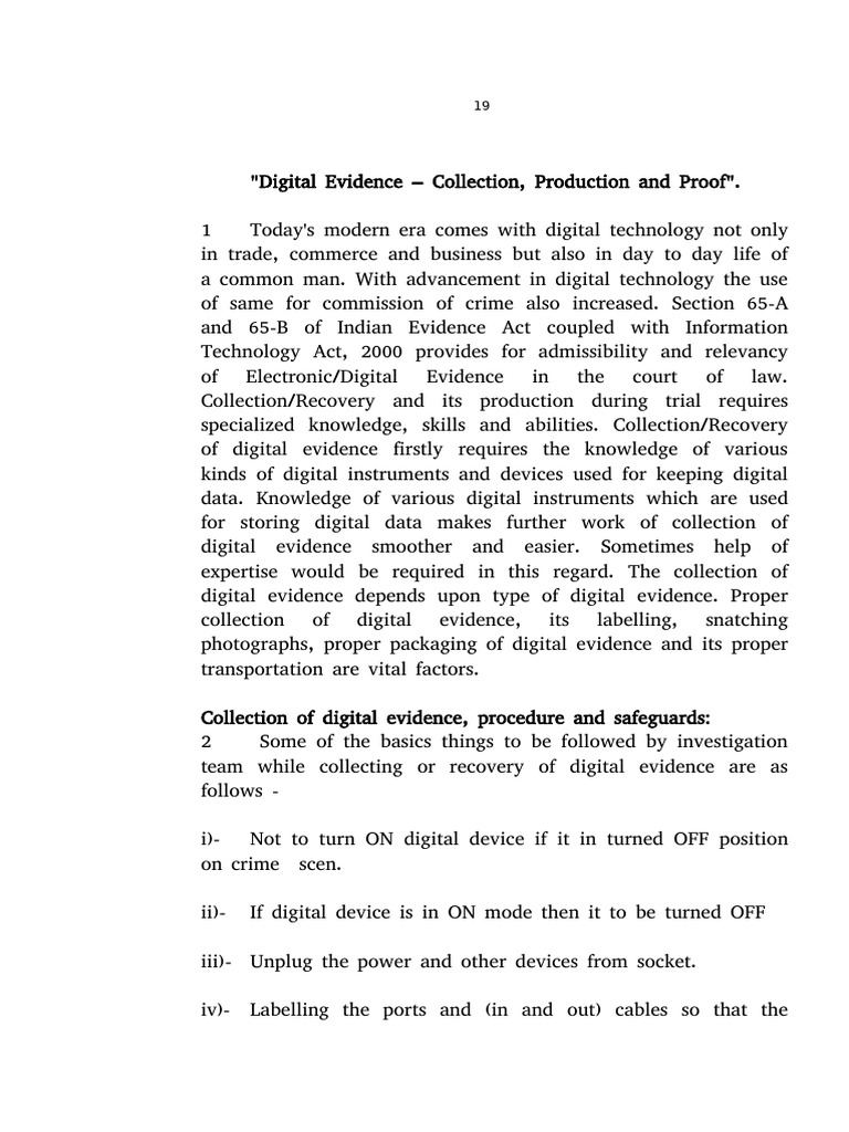 Digital Evidence: Collection and Proof | PDF | Computing