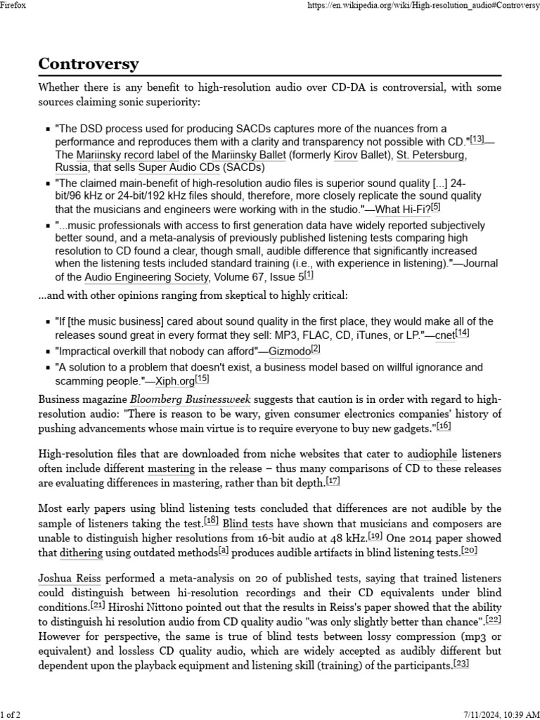 High-Resolution Audio - Wikipedia | PDF | Digital Audio | Signal Processing