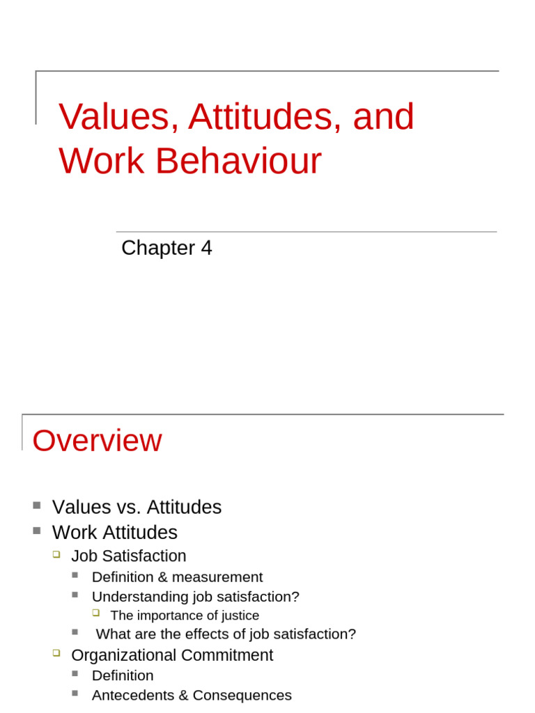 Ch04+Slides | PDF | Job Satisfaction | Attitude (Psychology)