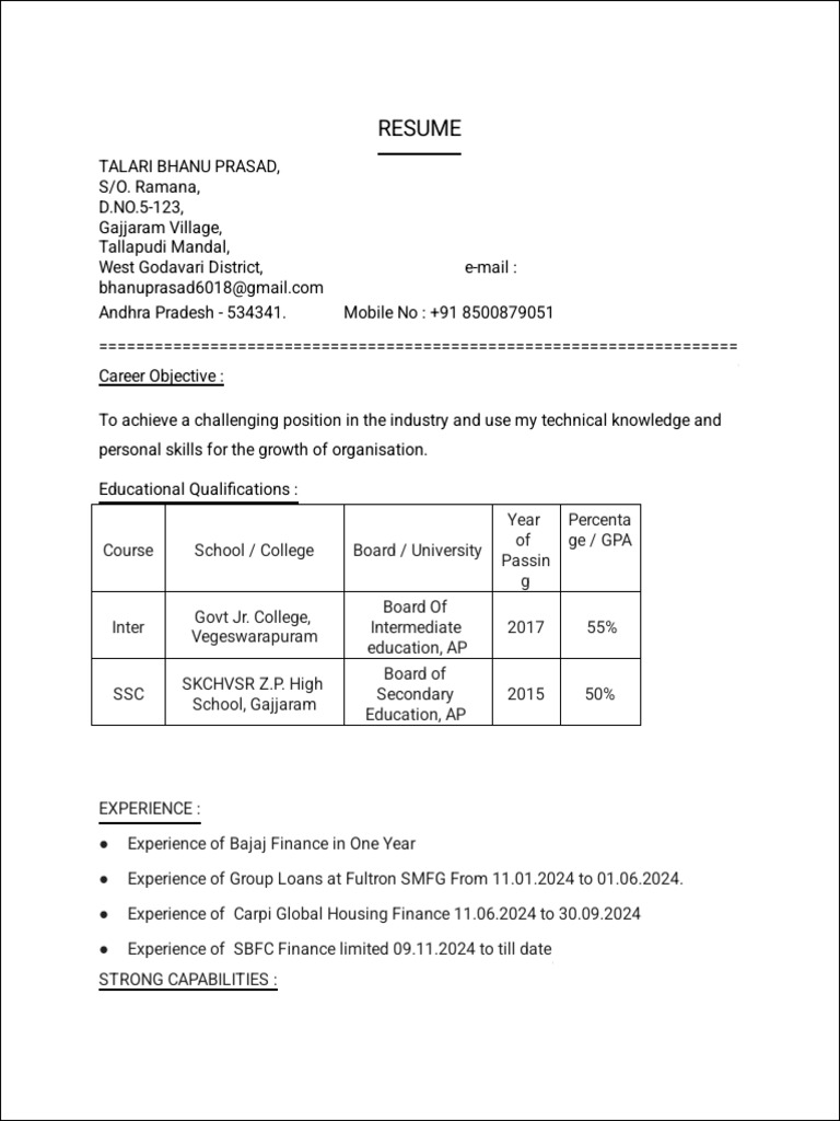 Banu Resume New | PDF