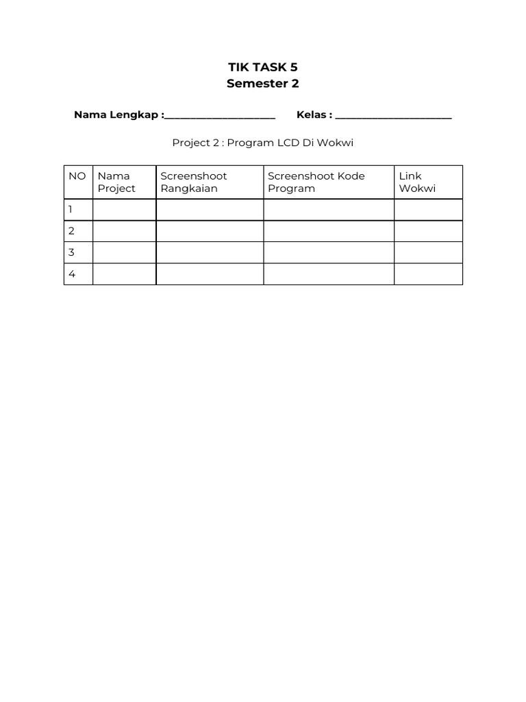 Zahi Arfandhiya - TIK TASK 5 - Program LCD Di Wokwi | PDF