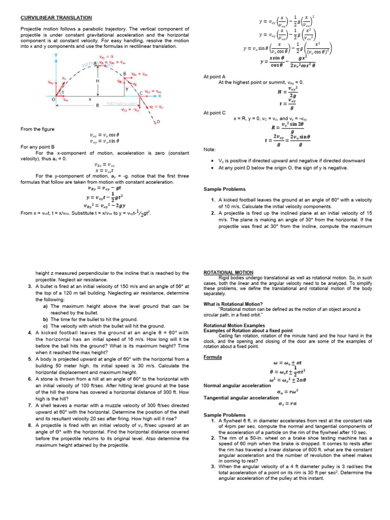 Curvilinear Translation and Rotation | PDF | Acceleration | Velocity