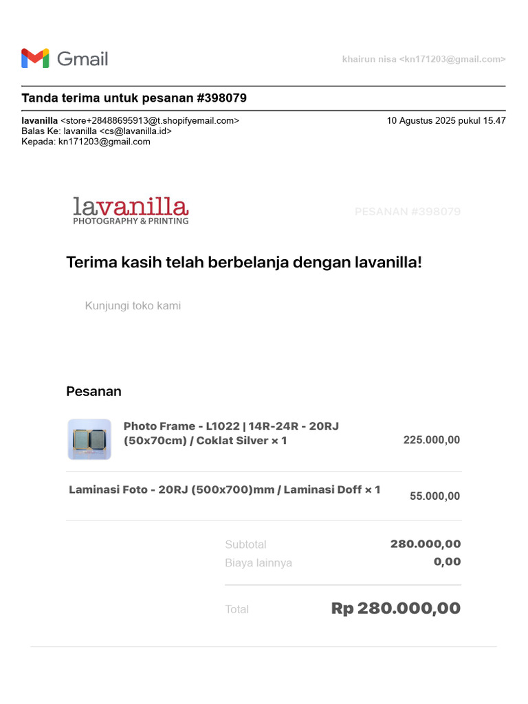 Tanda Terima Untuk Pesanan #398079 | PDF