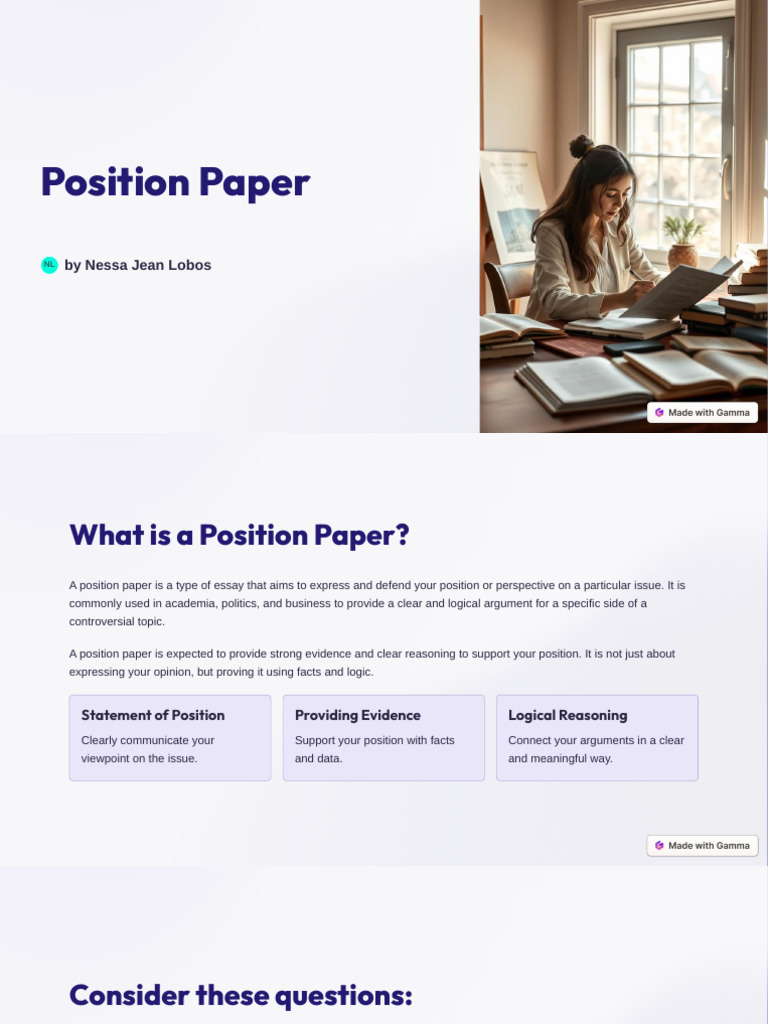 Understanding Position Papers | PDF