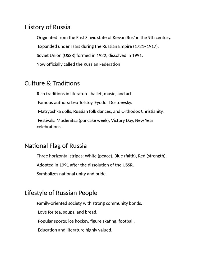 Overview of Russia's History and Culture | PDF