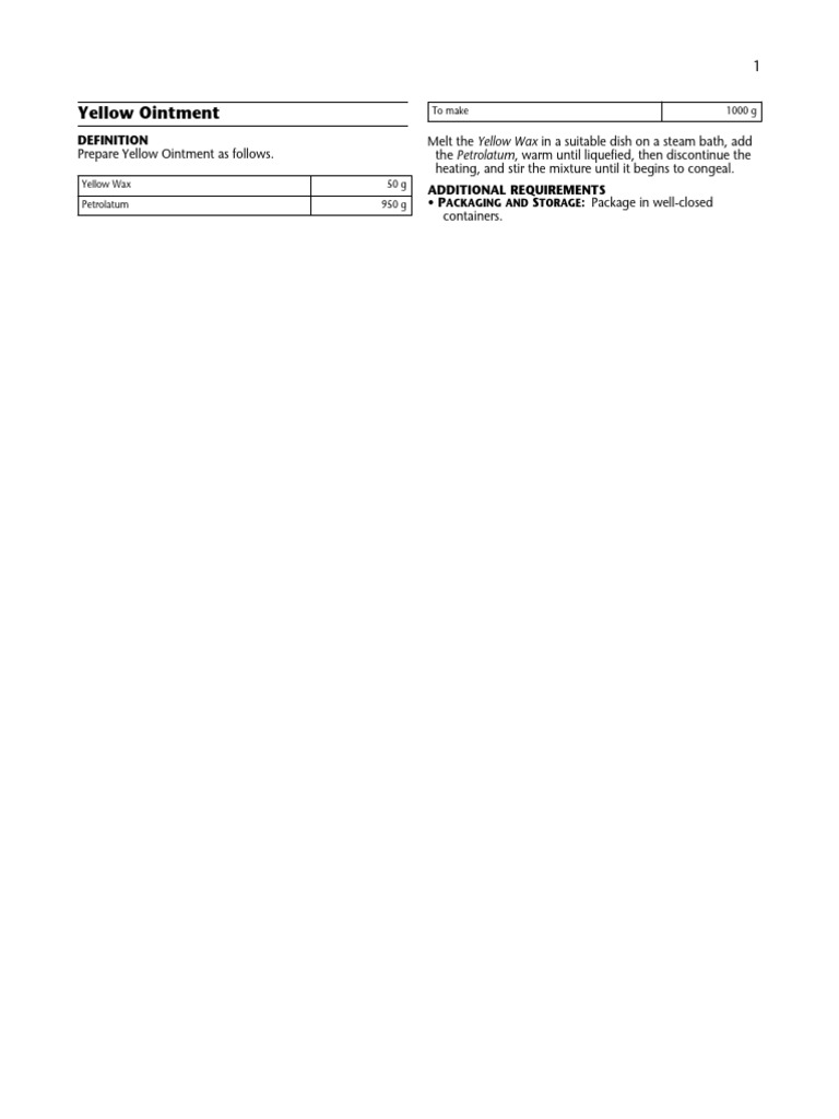Yellow Ointment | PDF