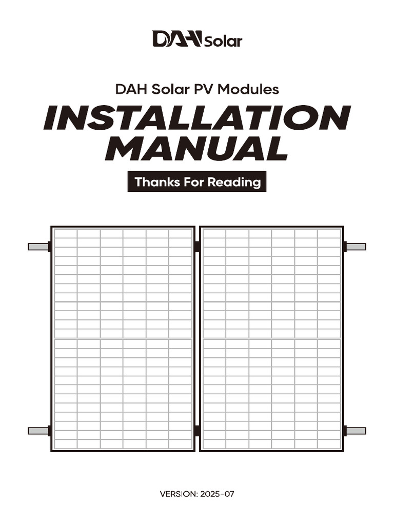 Installation Manual For DAH Solar PV Modules - 202507 | PDF