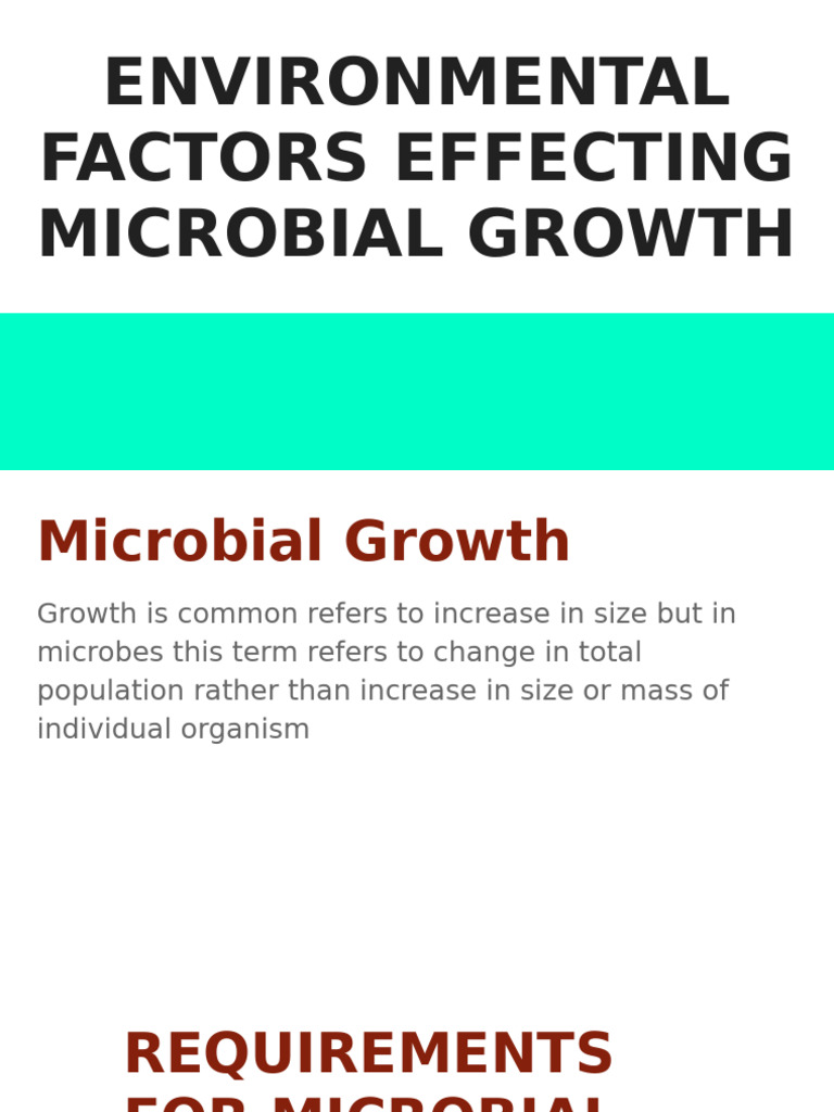 Environmental Factors Effecting Microbial Growth | PDF