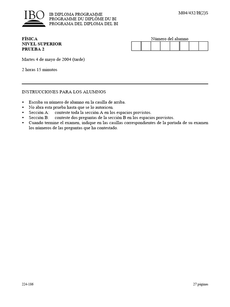 Physics Paper 2 TZ2 HL Spanish | PDF | Corriente eléctrica | Núcleo atómico