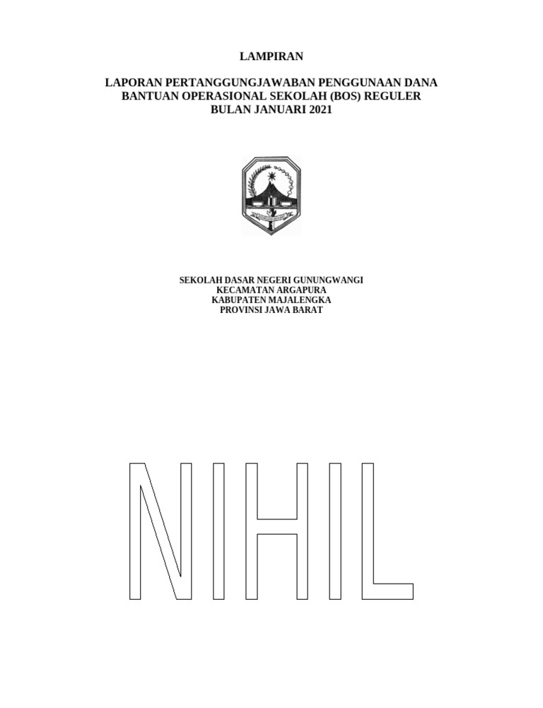 02.1 Lampiran SPJ BOS Triwulan 1 - 2021-01 | PDF