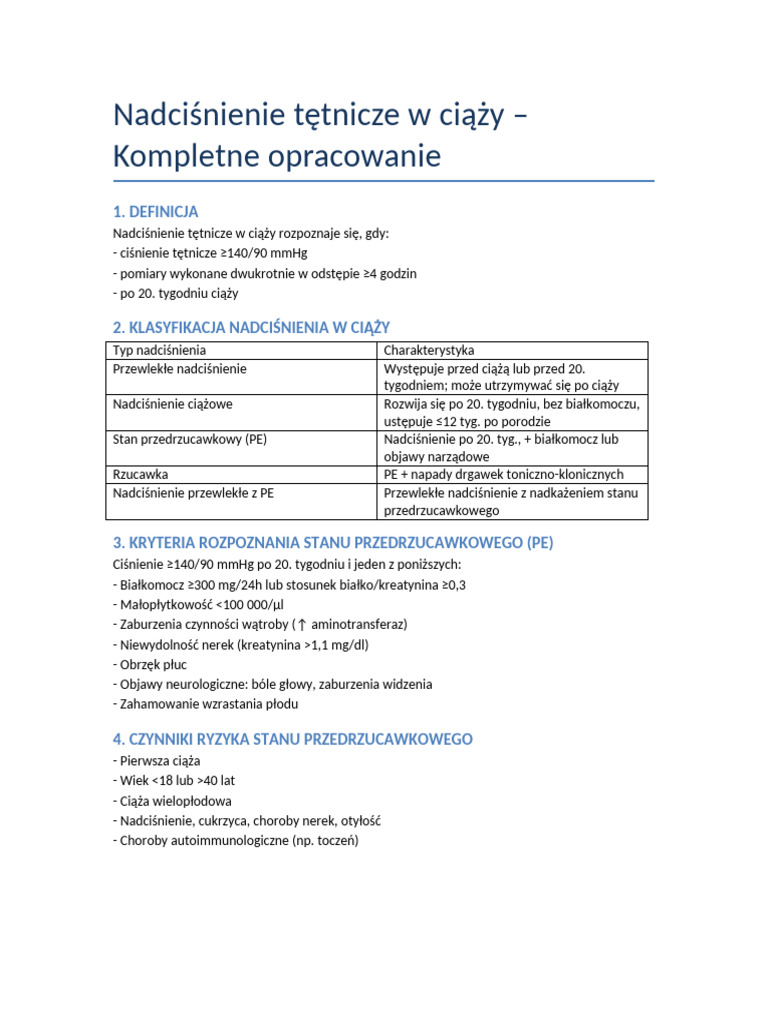 Nadcisnienie Tetnicze W Ciazy Poprawiony | PDF