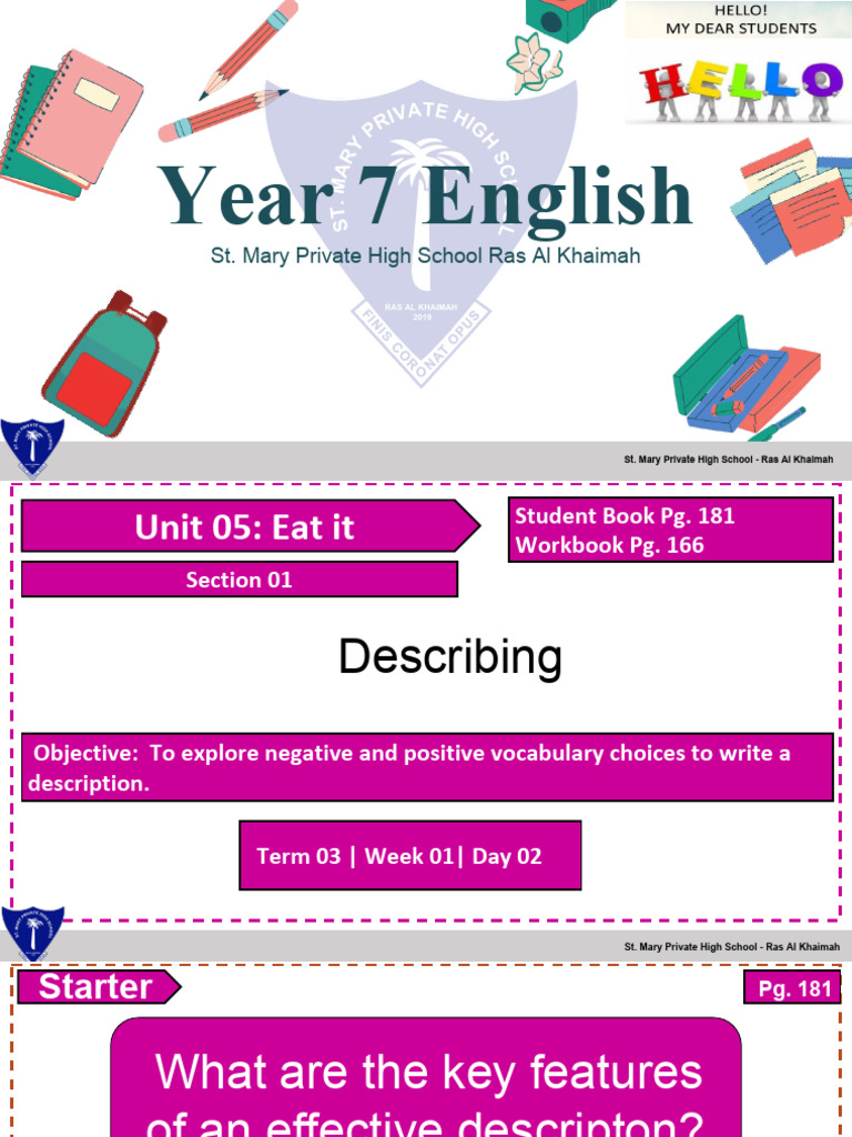 Y7 Eng Week 1 Day 2 | PDF