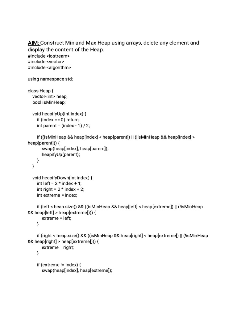 Heaps With Explanation - DS | PDF | Software Engineering | Algorithms And Data Structures