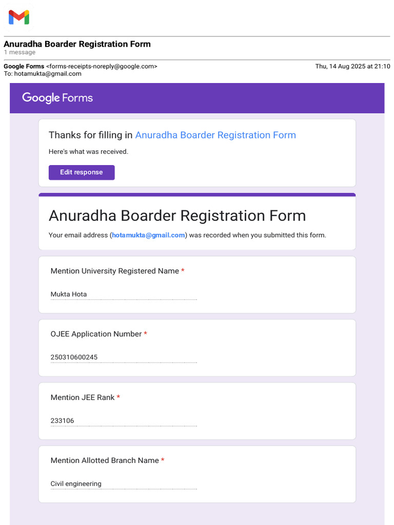 Gmail - Anuradha Boarder Registration Form | PDF