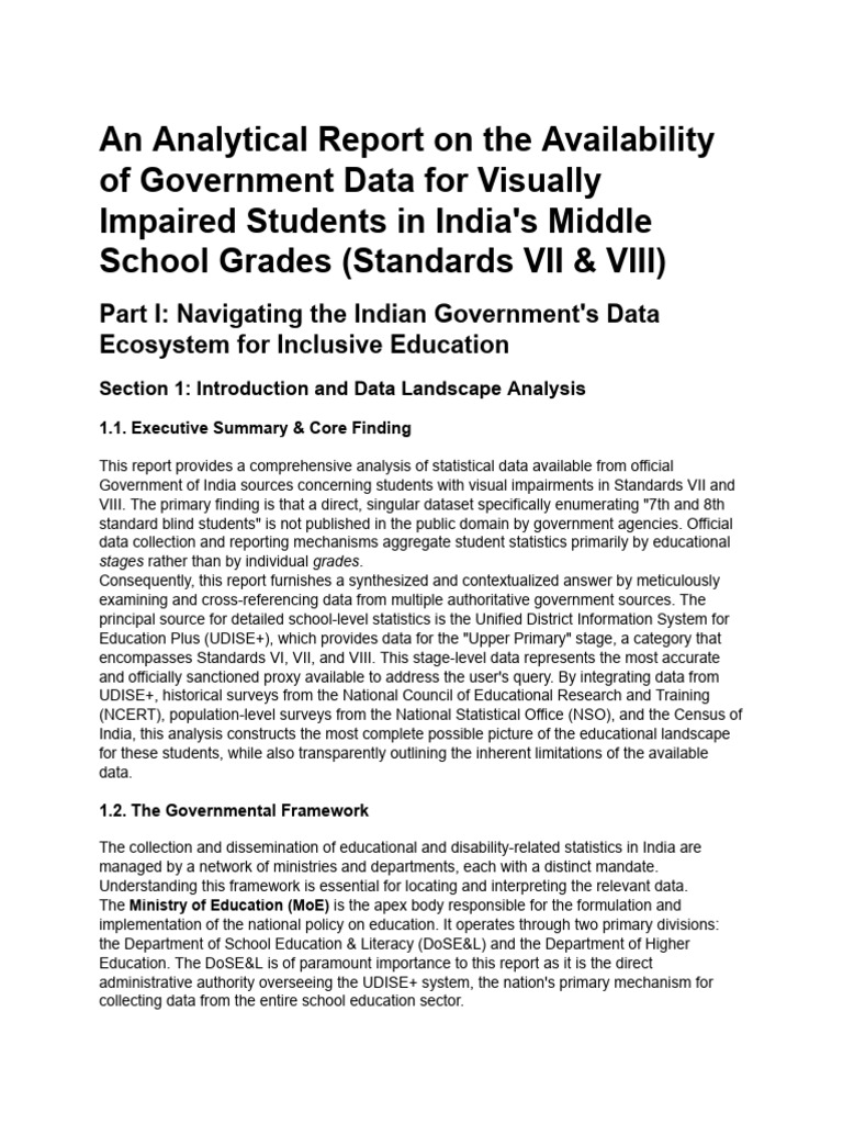 Blind Students Data, India | PDF | Visual Impairment