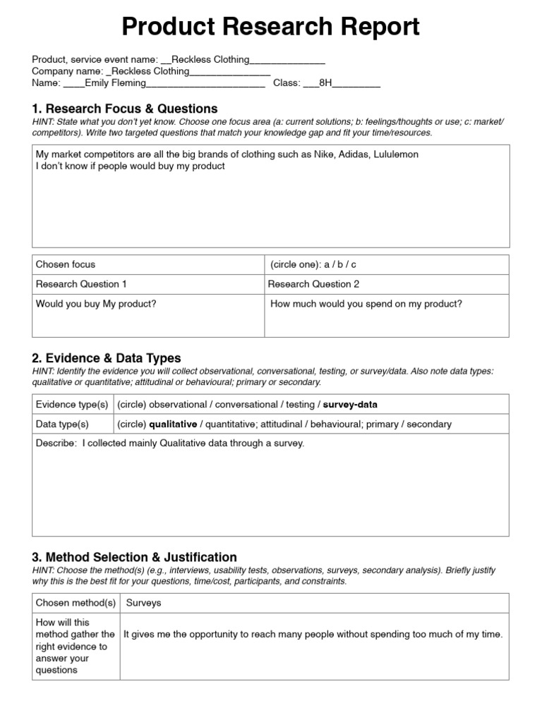 Research Report Template | PDF | Qualitative Research | Quantitative ...