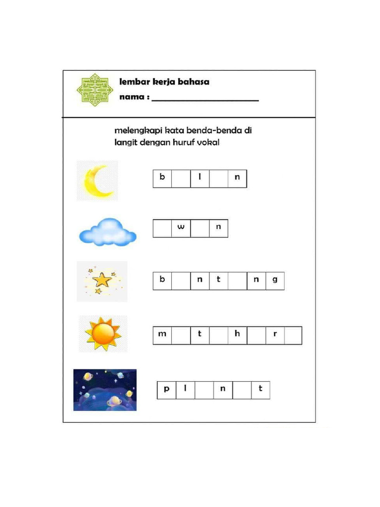Melengkapi Huruf Bulan-Bintang | PDF