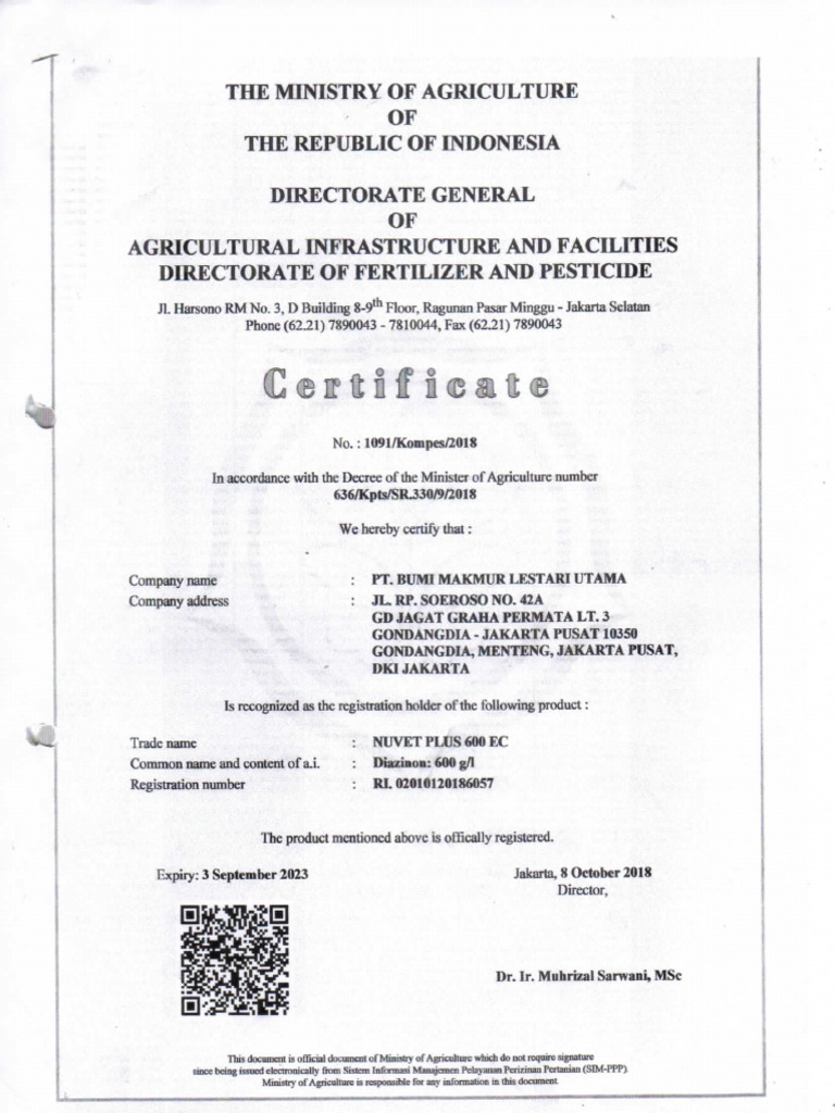 MSDS Nuvet Plus 600 EC | PDF