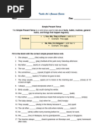 The Simple Present Tense-Year 6 | PDF | Grammatical Number | Rules