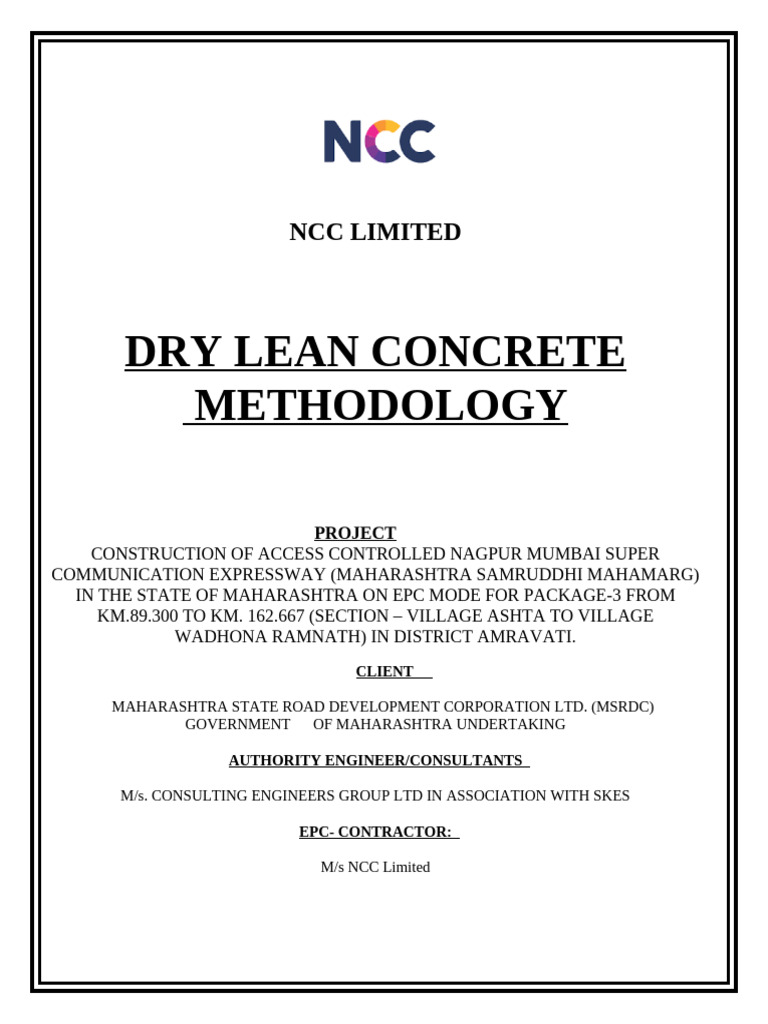 Dry Lean Concrete Laying Methodology | PDF | Concrete | Materials