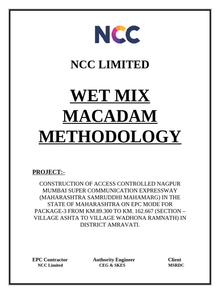 WMM Methodology for Expressway Construction | PDF