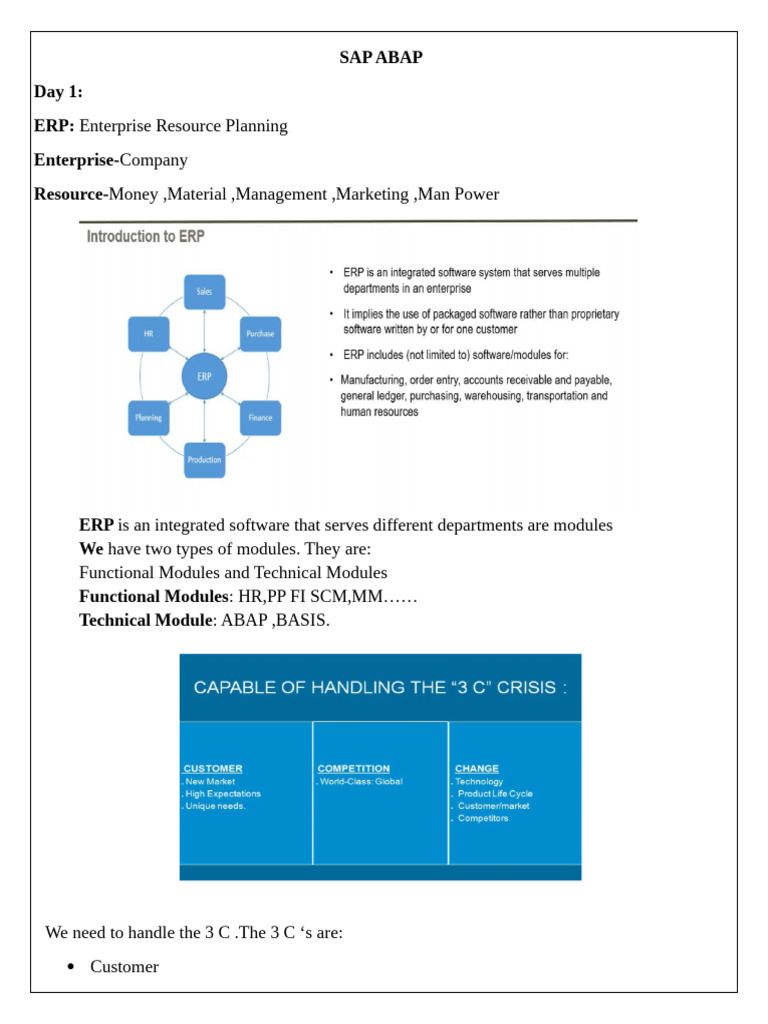 Introduction to SAP ABAP and ERP | PDF | Databases | Data Type