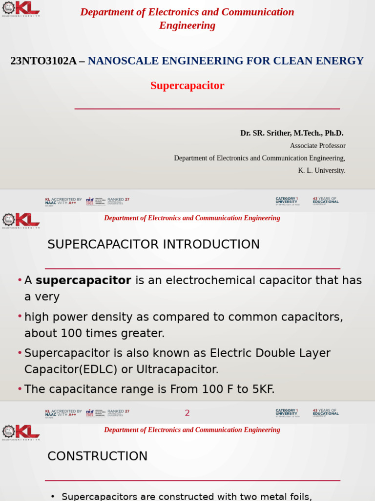 Supercapacitor Basics - KL | PDF | Capacitor | Physical Sciences