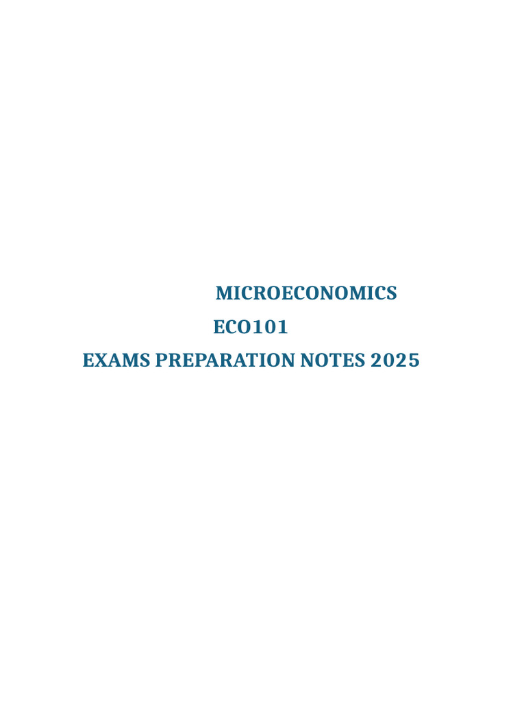 Microeconomics Exam Prep Notes 2025 | PDF | Elasticity (Economics) | Demand