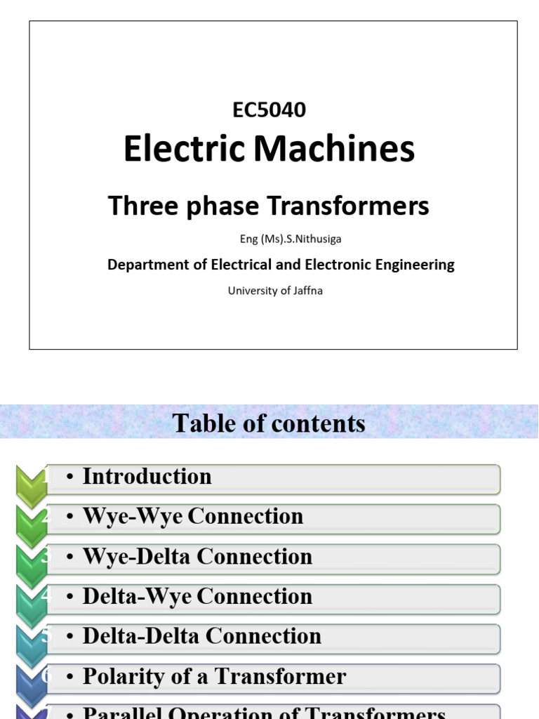 7 - Three Phase Transformers | PDF | Transformer | Series And Parallel Circuits