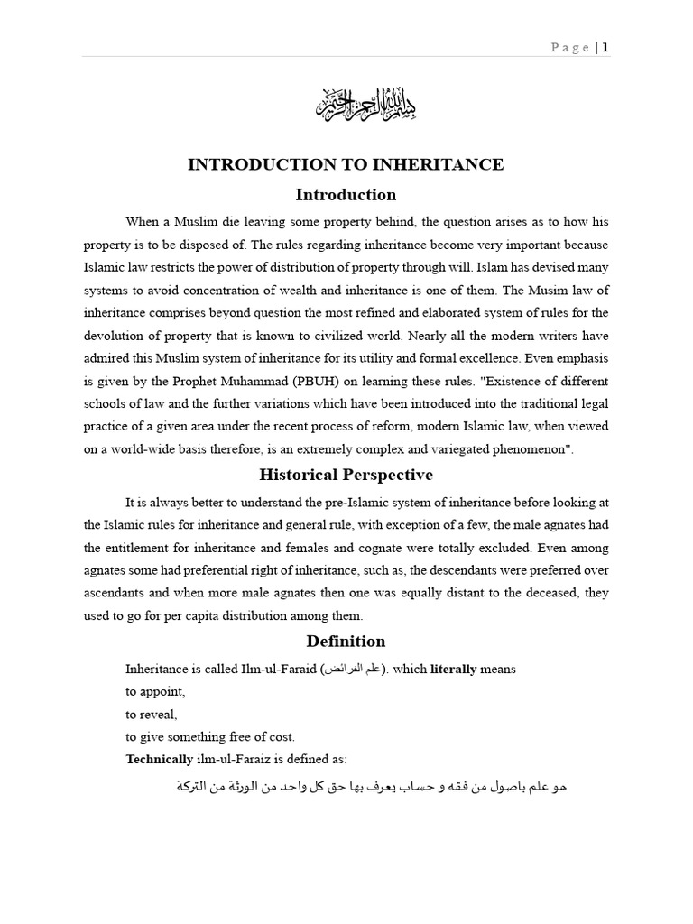 Overview of Islamic Inheritance Rules | PDF | Inheritance | Sharia
