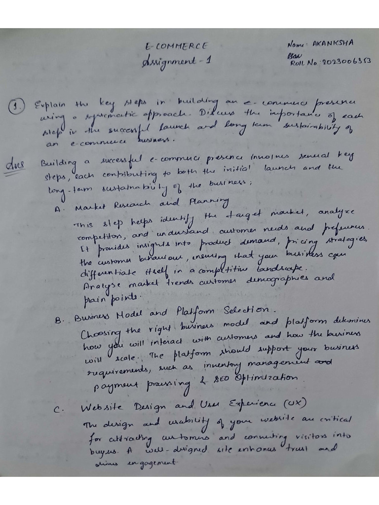 Ecommerce Assignment1 | PDF